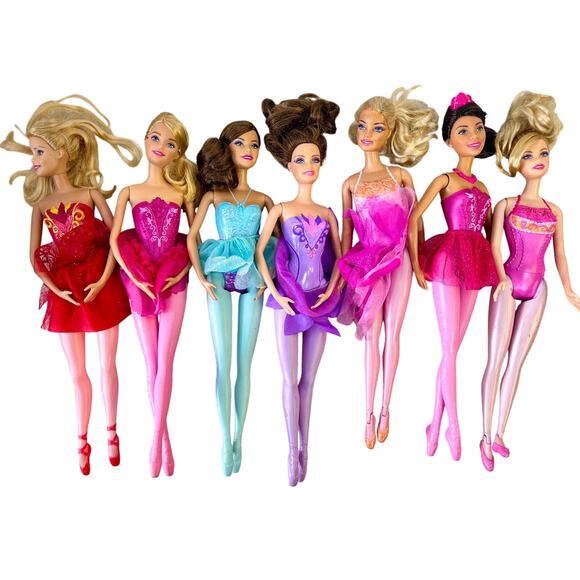 Mattel | Toys | Mixed Lot Of 7 Ballerina Barbies Colored Legs Permanent ...